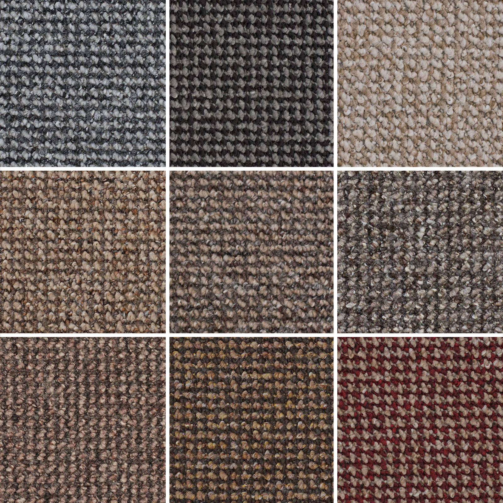 Cheap Textured Loop Pile Carpet Hardwearing Felt Backed Bedroom, Hall ...